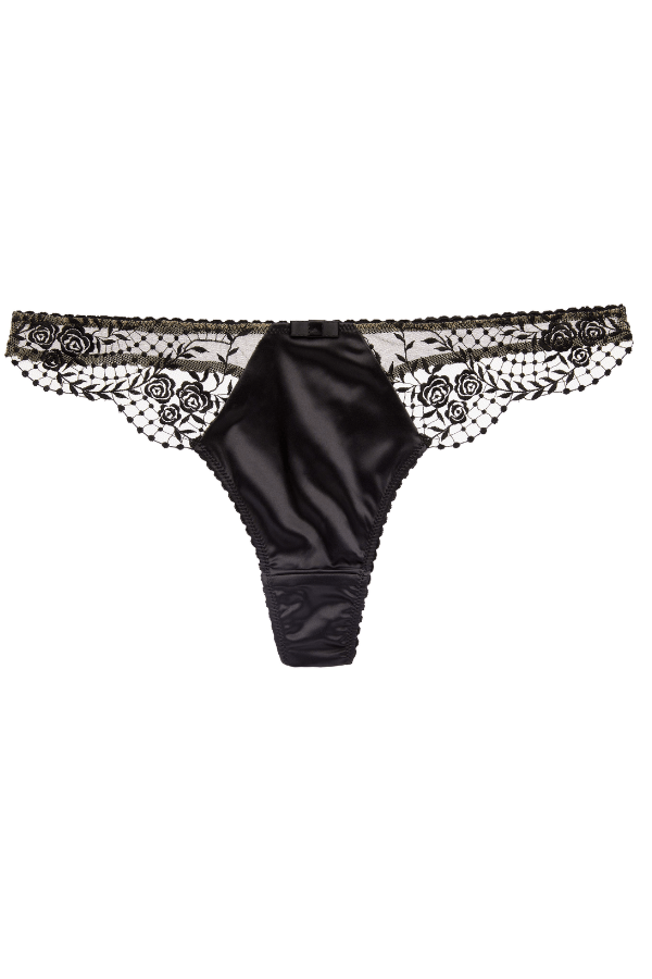 Julie's Roses G-String - Black - Chérie Amour