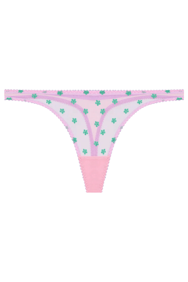 Arella Embroidery Thong - Pink - Chérie Amour