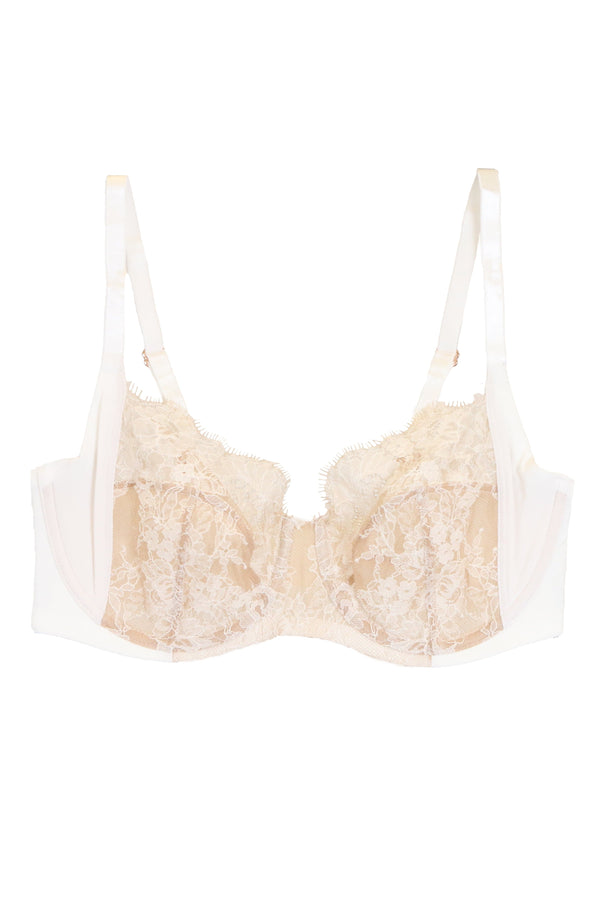 Entice Side Support Balconette Bra - White - Chérie Amour