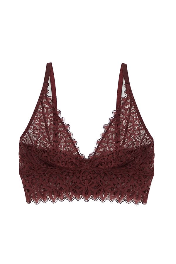Orient Soft Triangle Bra - Maroon - Chérie Amour