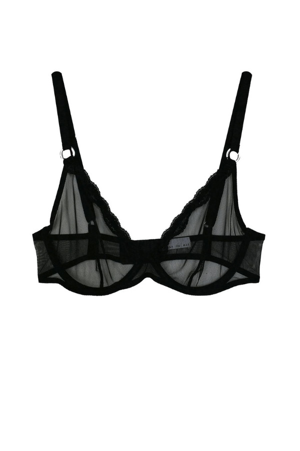 Sheer Tulle Demi Bra Black Chérie Amour